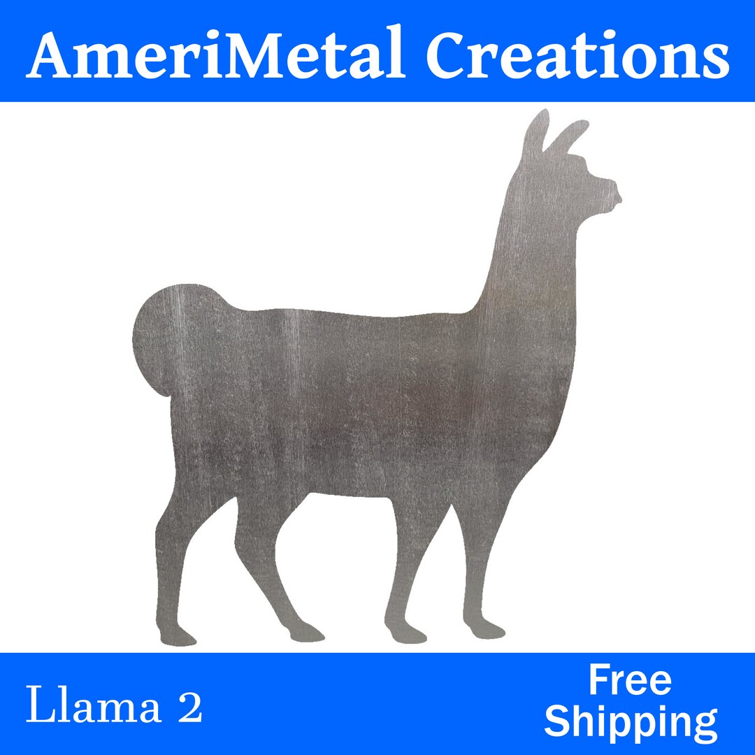 Llama 2 Metal Cutout Shape, Wall Art Decoration for Home, Farmhouse ...