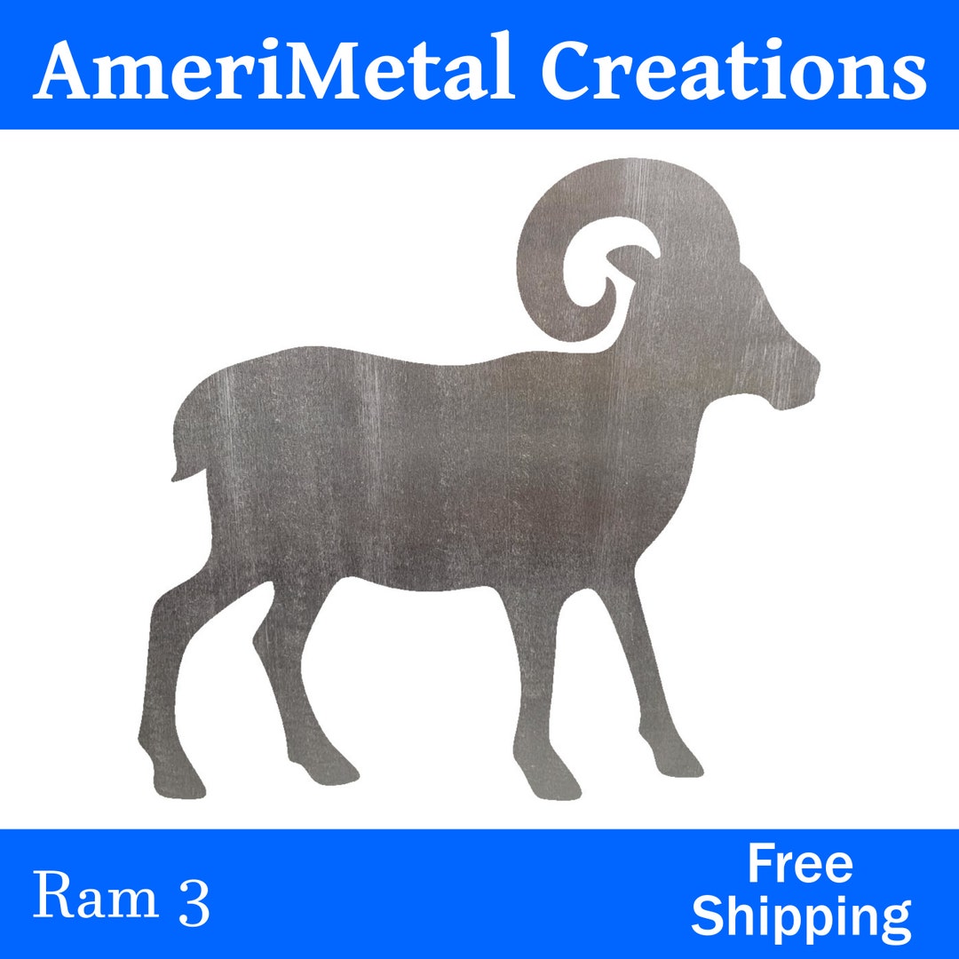 Ram 3 Metal Cutout Shape, Wall Art Decoration for Home, Farmhouse Style ...