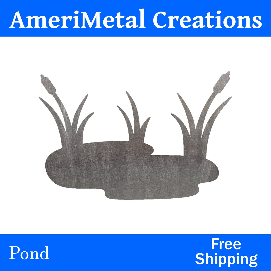 Pond Metal Cutout Shape, Wall Art Decoration for Home, Farmhouse Style ...