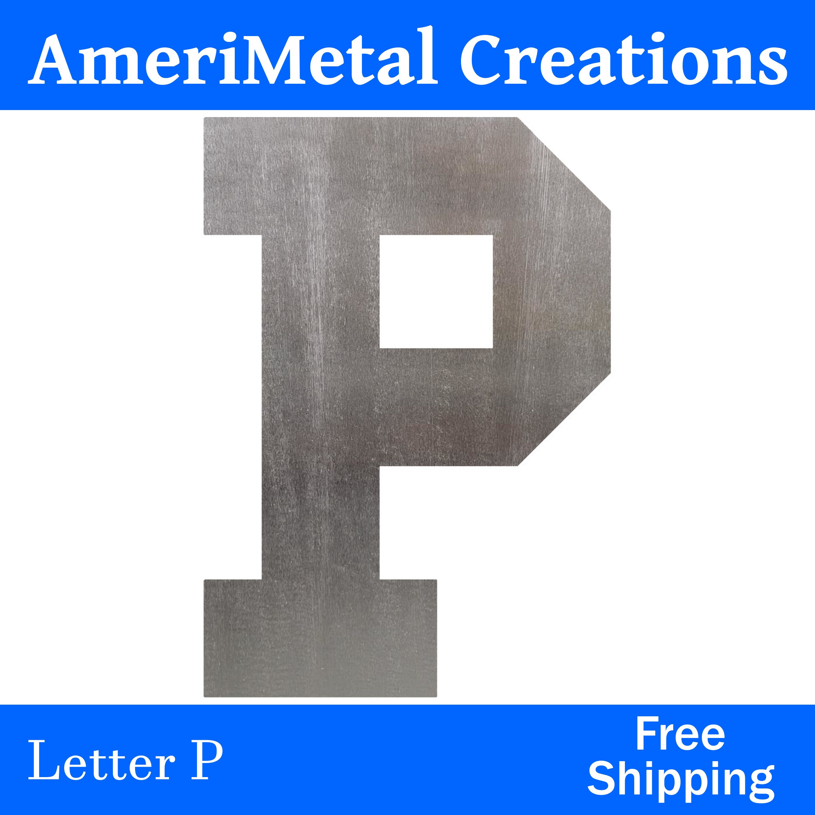 Letter P Metal Cutout Shape, Wall Art Decoration for Home, Farmhouse ...