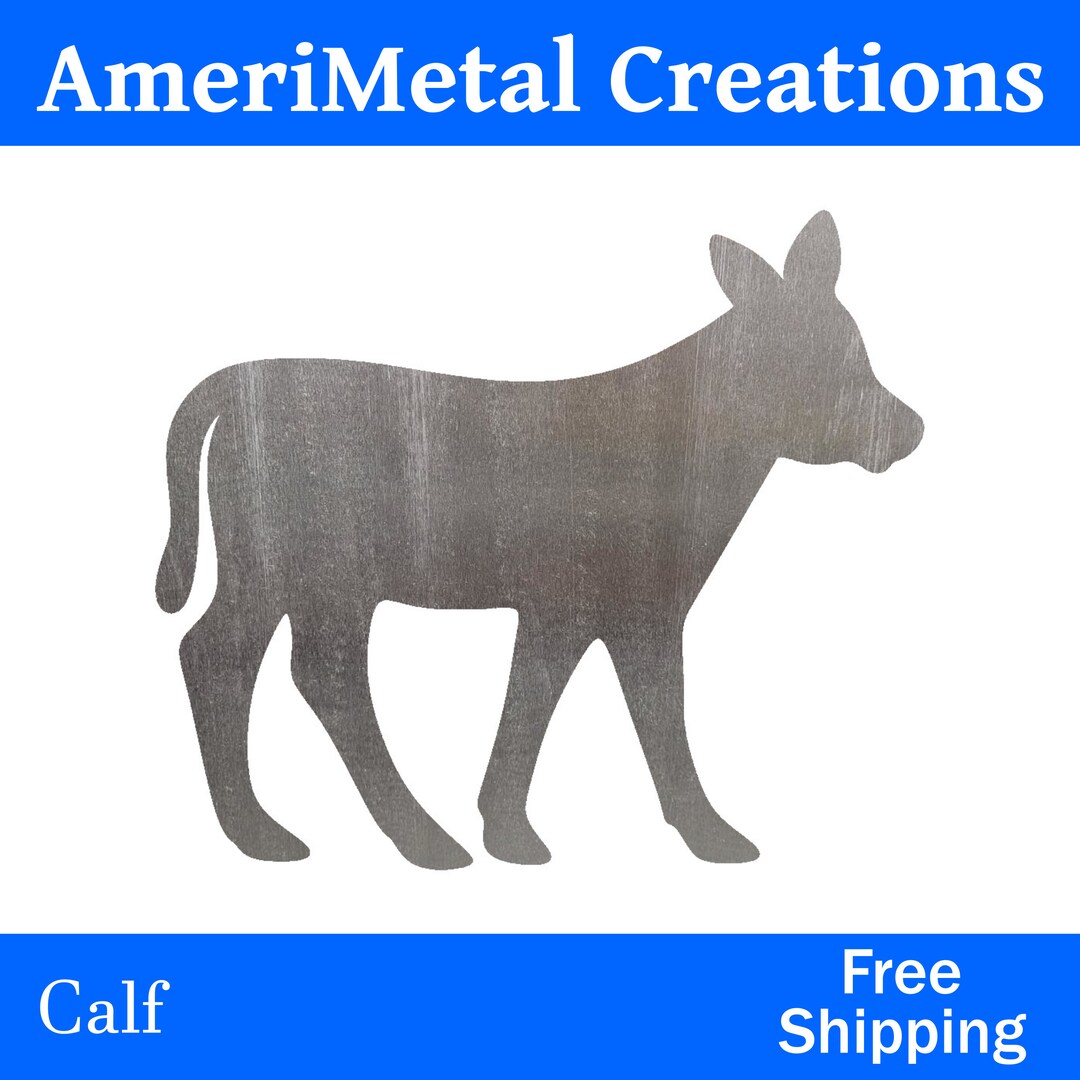 Calf Metal Cutout Shape, Wall Art Decoration for Home, Farmhouse Style ...