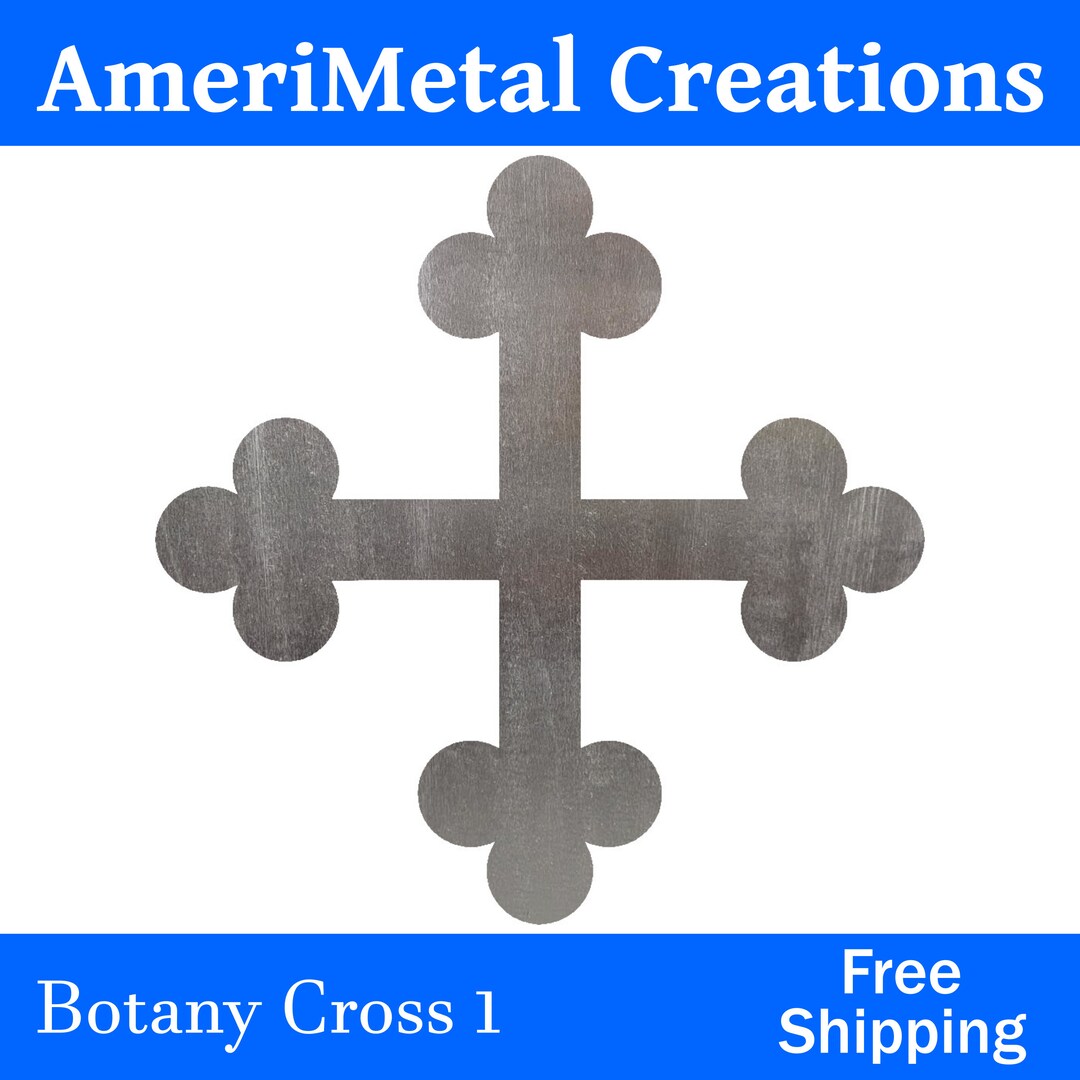 Botany Cross 1 Metal Cutout Shape, Wall Art Decoration for Home ...