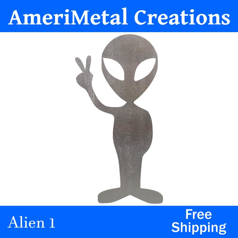 Alien 1 Metal Cutout Shape, Wall Art Decoration for Home, Farmhouse ...