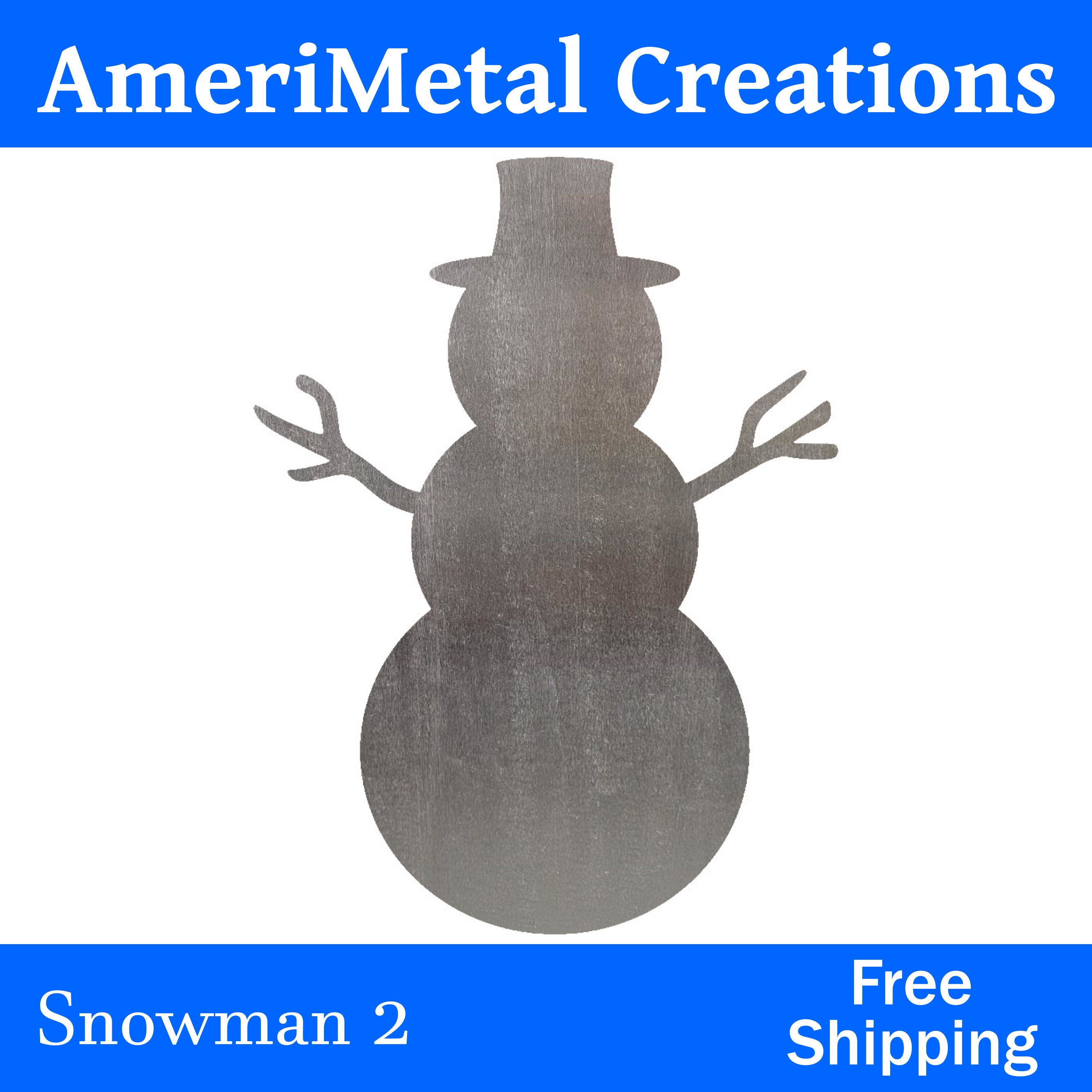 Snowman 2 Metal Cutout Shape, Wall Art Decoration for Home, Farmhouse ...