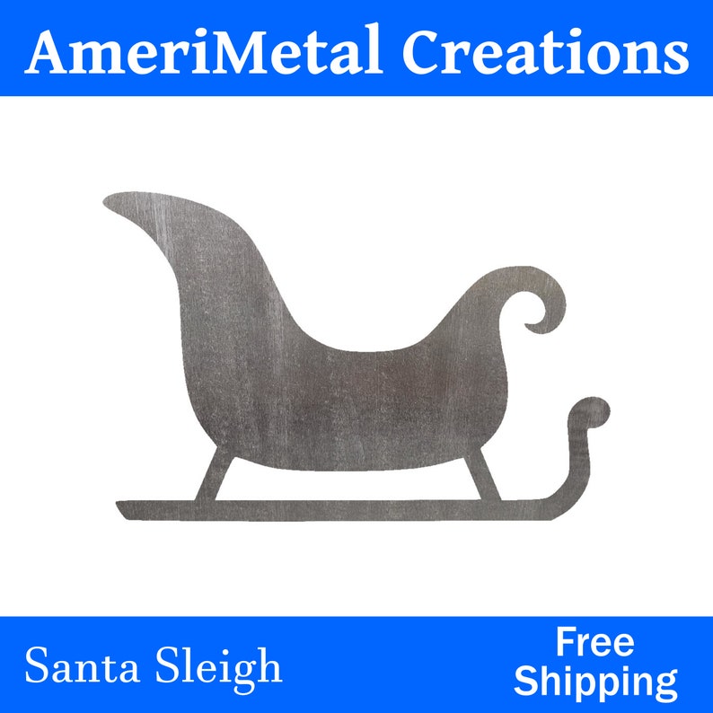 Santa Sleigh Metal Cutout Shape, Wall Art Decoration for Home ...