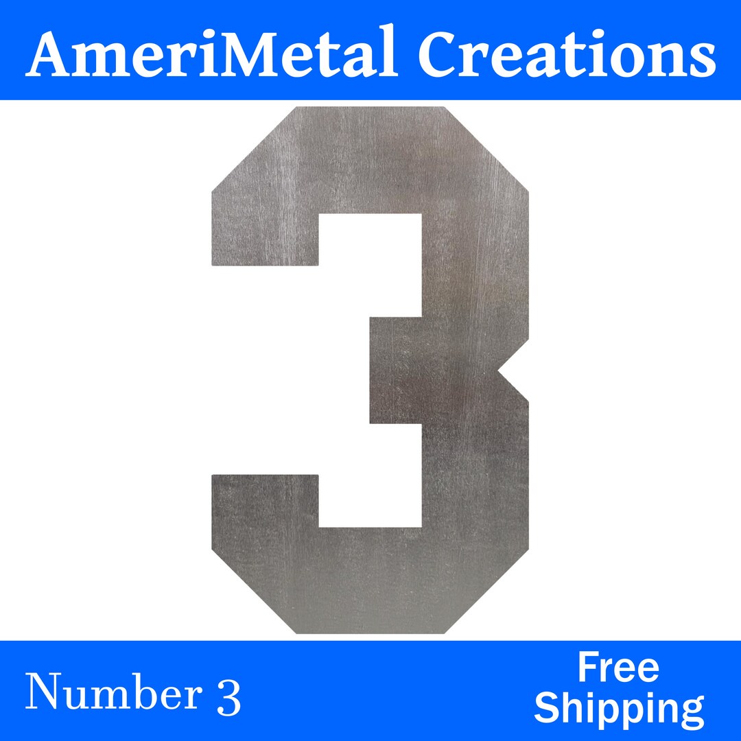 Number 3 Metal Cutout Shape, Wall Art Decoration for Home, Farmhouse ...