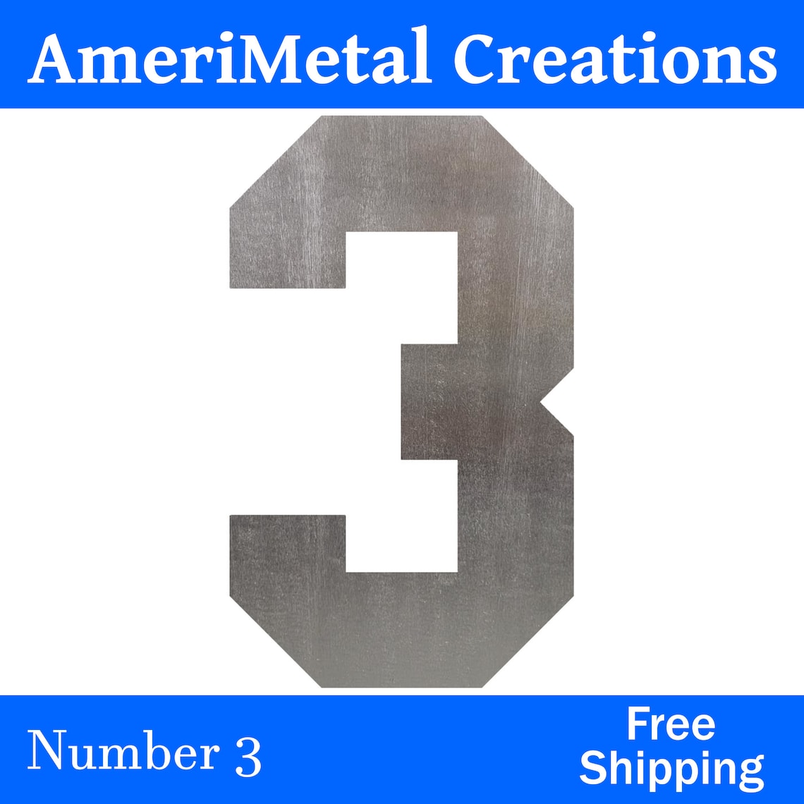 Number 3 Metal Cutout Shape, Wall Art Decoration for Home, Farmhouse ...