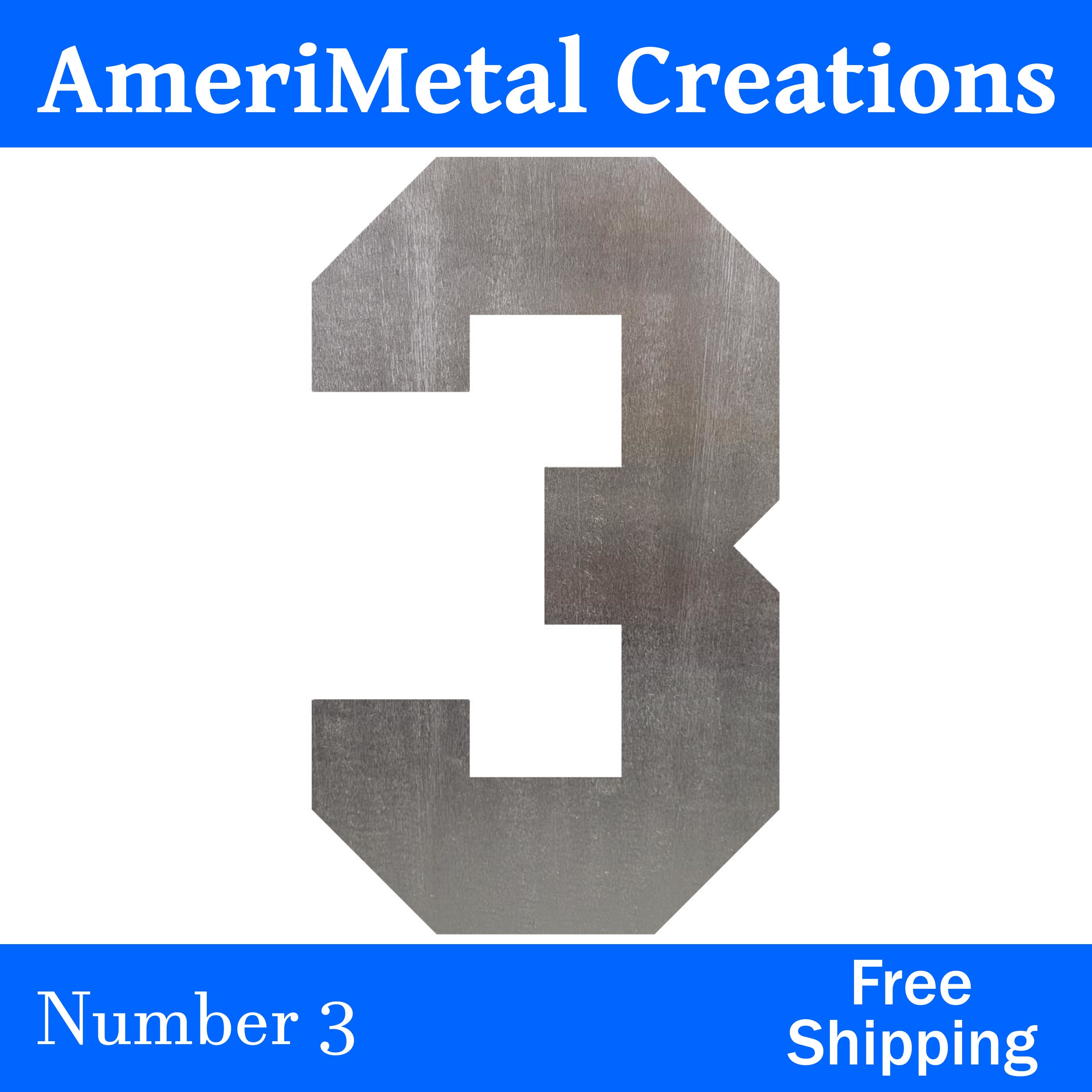 Number 3 Metal Cutout Shape, Wall Art Decoration for Home, Farmhouse ...