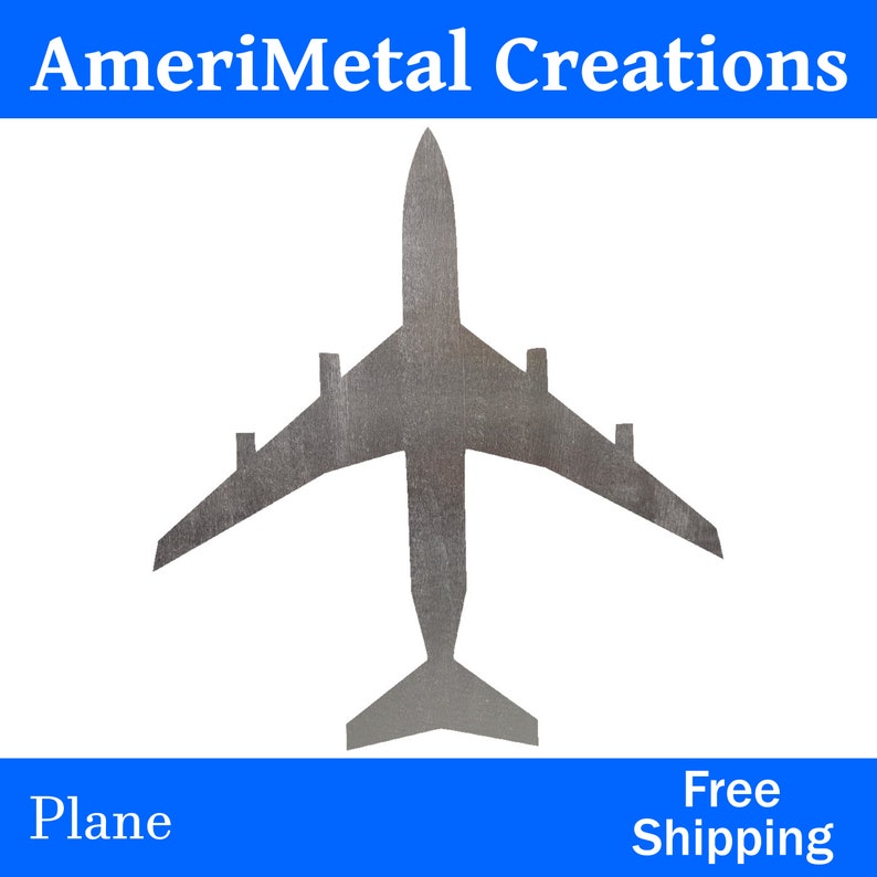 Plane Metal Cutout Shape, Wall Art Decoration for Home, Farmhouse Style ...