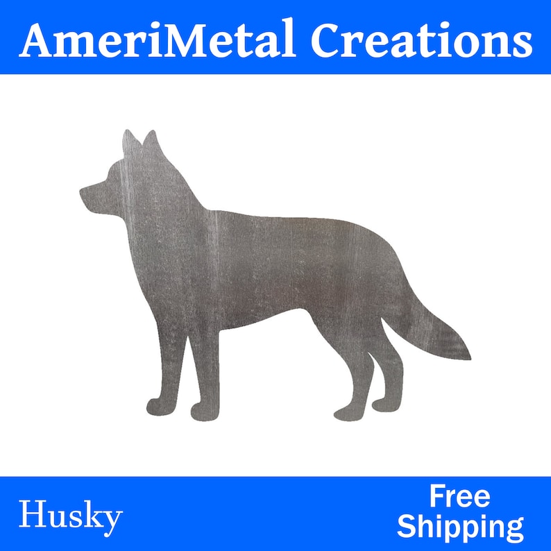 Husky Metal Cutout Shape, Wall Art Decoration for Home, Farmhouse Style ...
