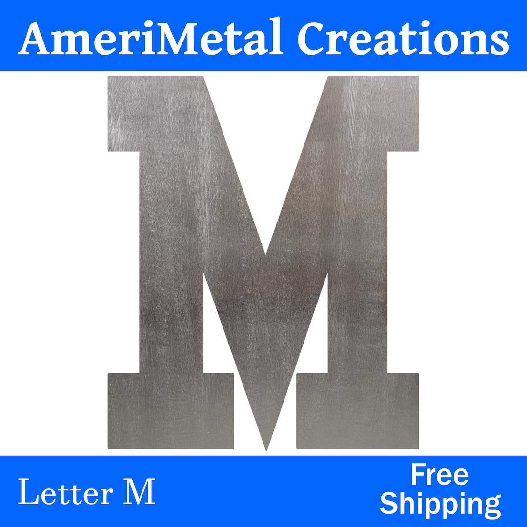 Letter M Metal Cutout Shape, Wall Art Decoration for Home, Farmhouse ...