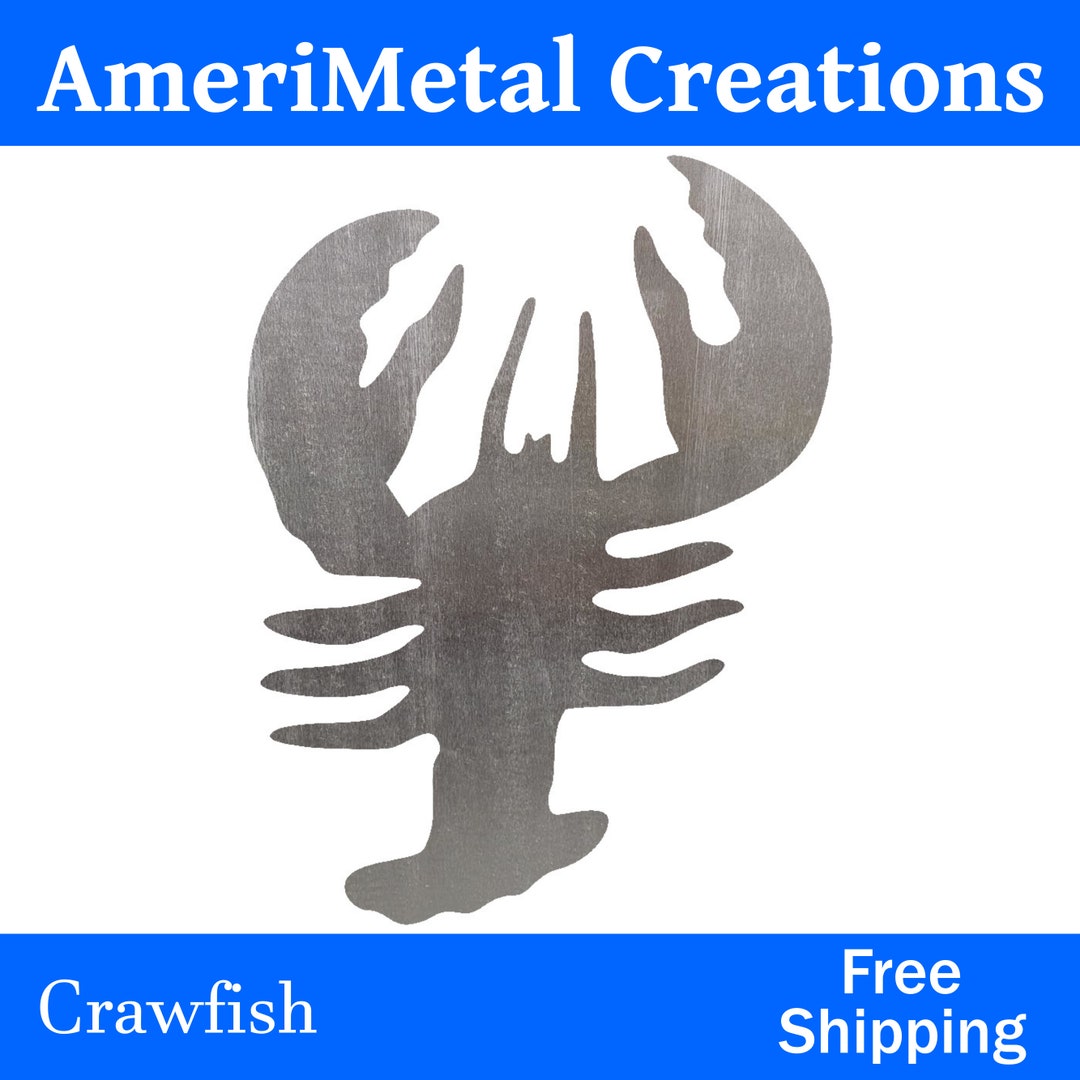 Crawfish Metal Cutout Shape, Wall Art Decoration for Home, Farmhouse ...