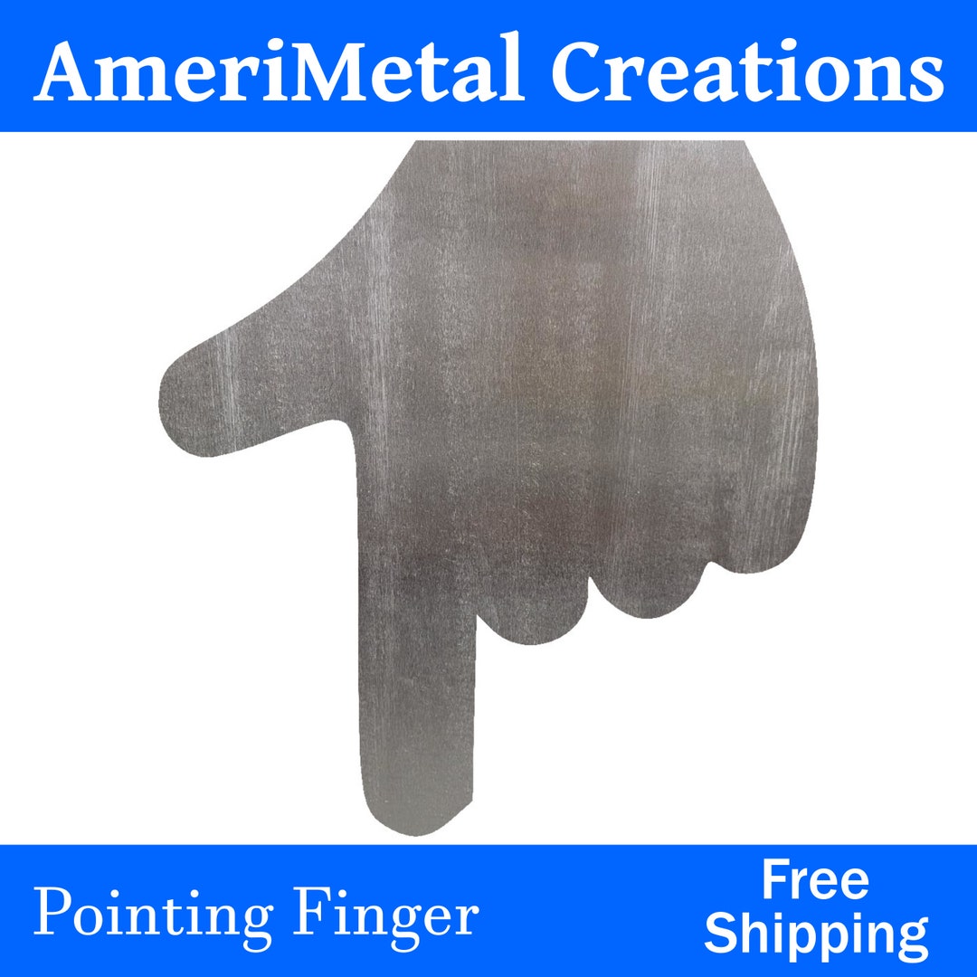 Pointing Finger Metal Cutout Shape, Wall Art Decoration for Home ...