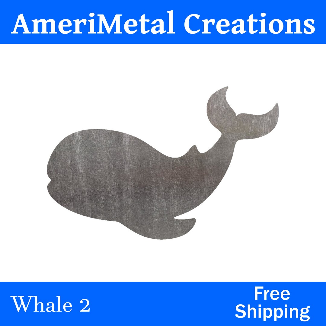 Whale 2 Metal Cutout Shape, Wall Art Decoration for Home, Farmhouse ...