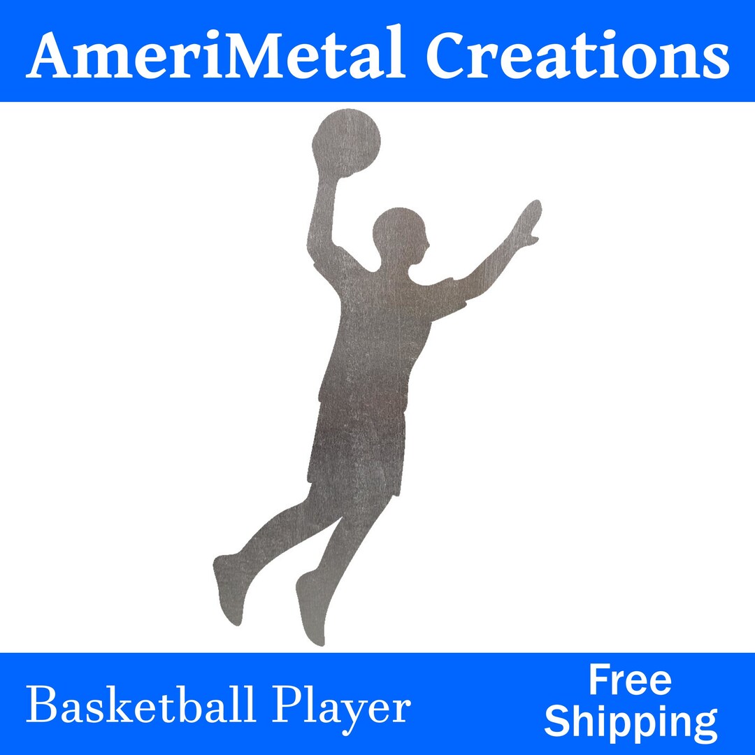 Basketball Player Metal Cutout Shape, Wall Art Decoration for Home ...