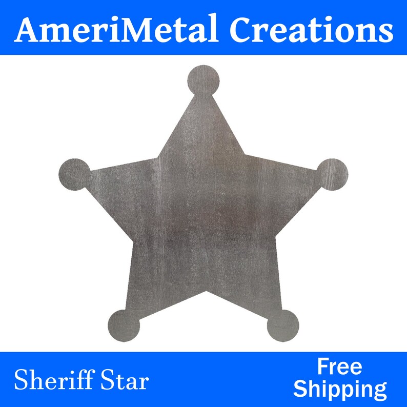 Sheriff Star Metal Cutout Shape, Wall Art Decoration for Home ...