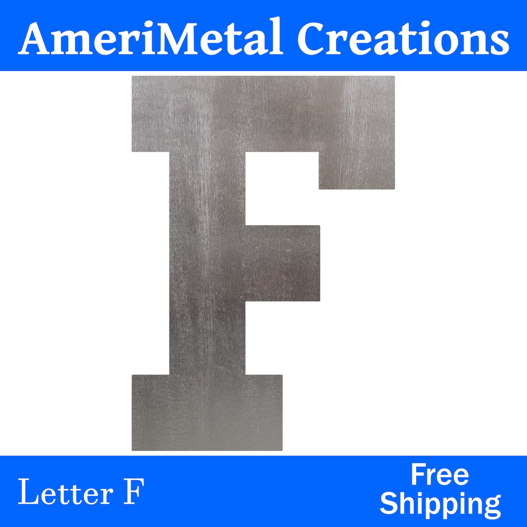 Letter F Metal Cutout Shape, Wall Art Decoration for Home, Farmhouse ...