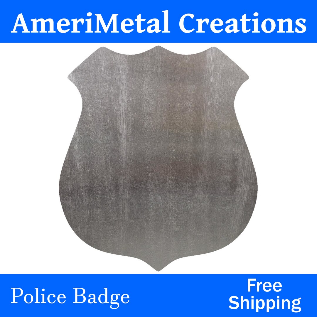 Police Badge Metal Cutout Shape, Wall Art Decoration for Home ...
