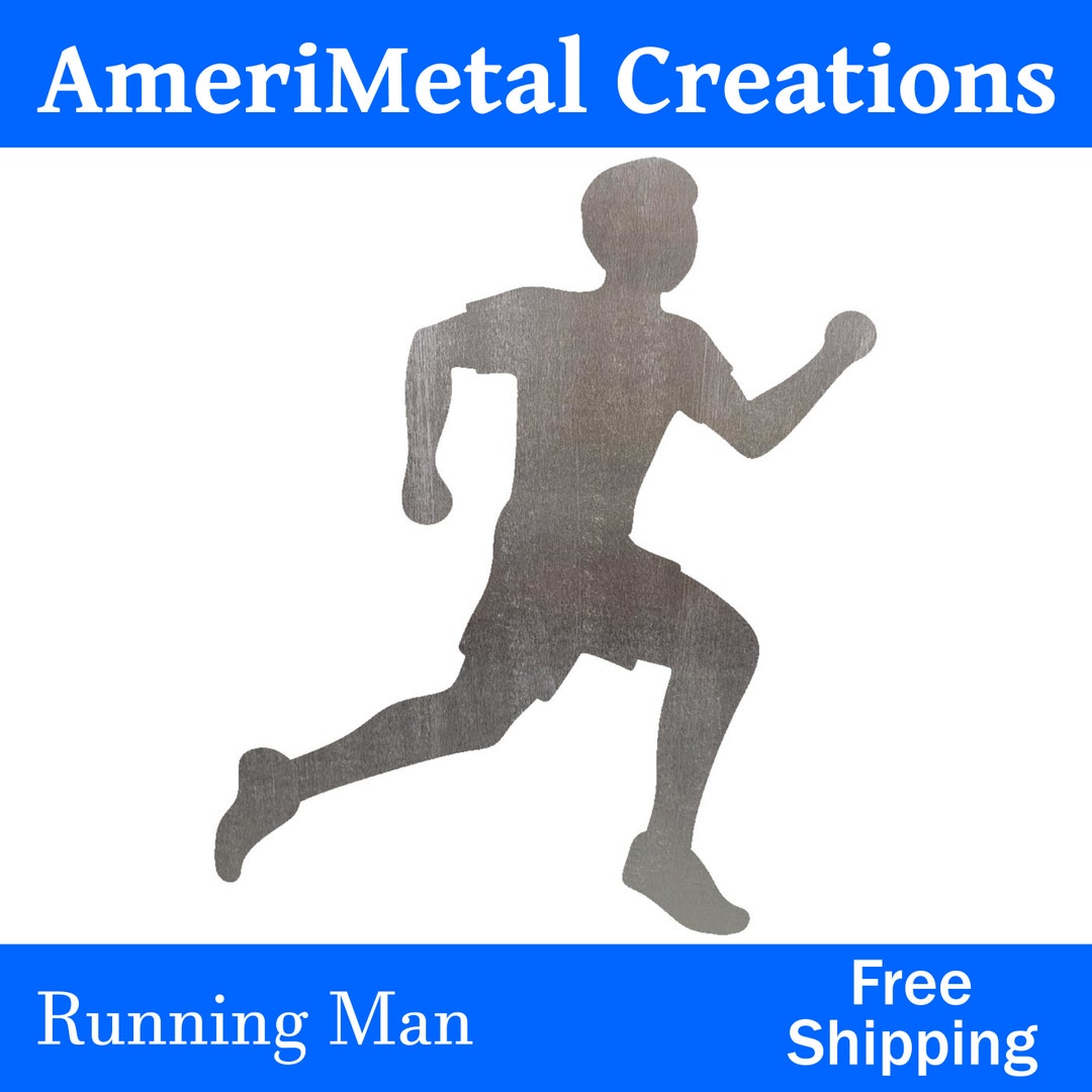 Running Man Metal Cutout Shape, Wall Art Decoration for Home, Farmhouse ...