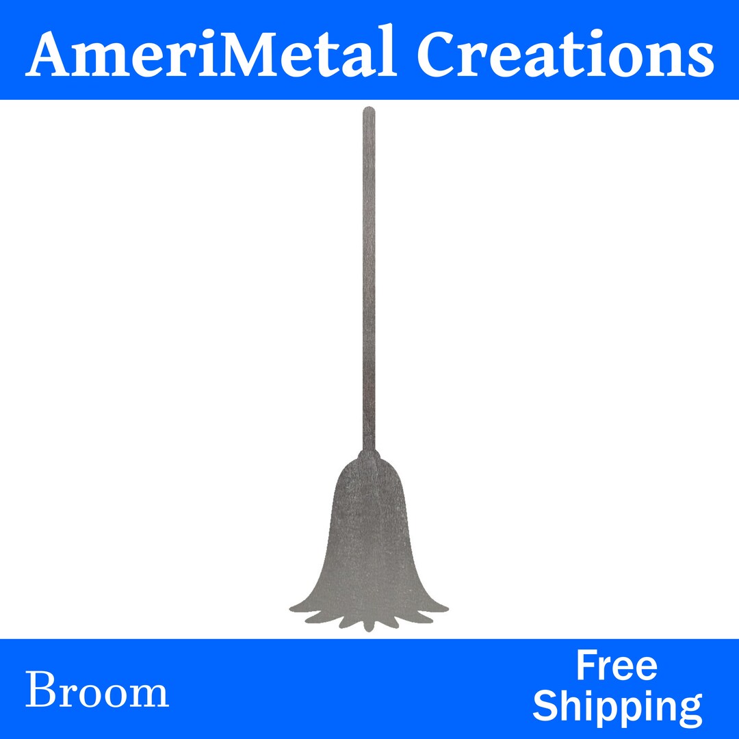 Broom Metal Cutout Shape, Wall Art Decoration for Home, Farmhouse Style ...
