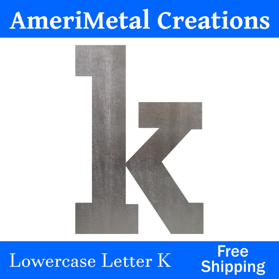 Lowercase Letter K Metal Cutout Shape, Wall Art Decoration for Home ...