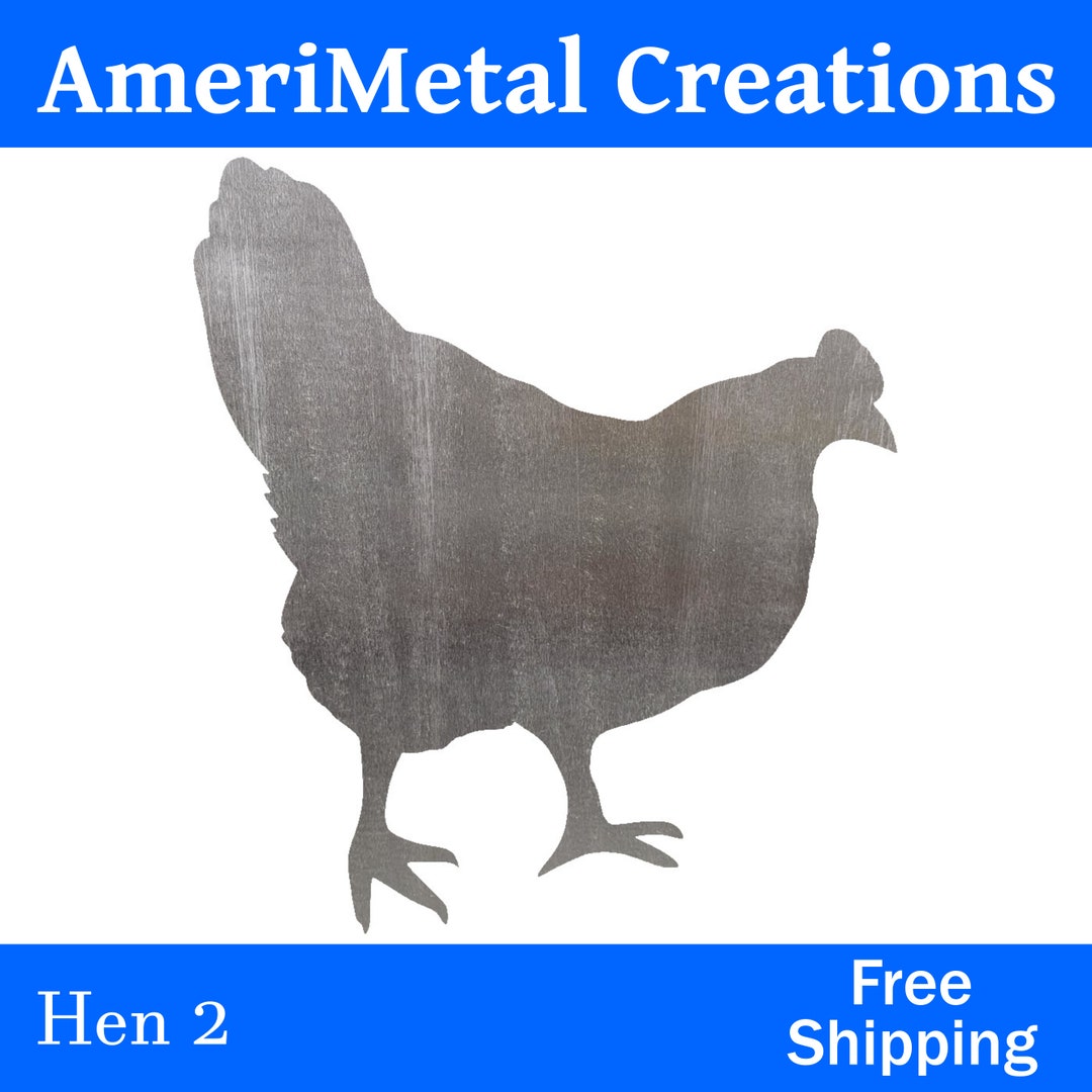 Hen 2 Metal Cutout Shape, Wall Art Decoration for Home, Farmhouse Style ...