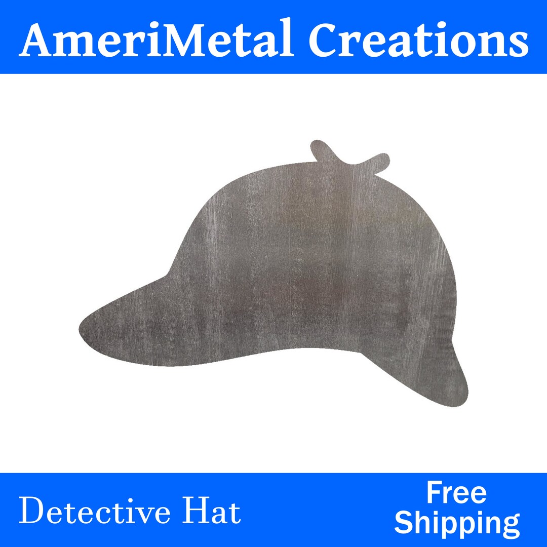 Detective Hat Metal Cutout Shape, Wall Art Decoration for Home ...