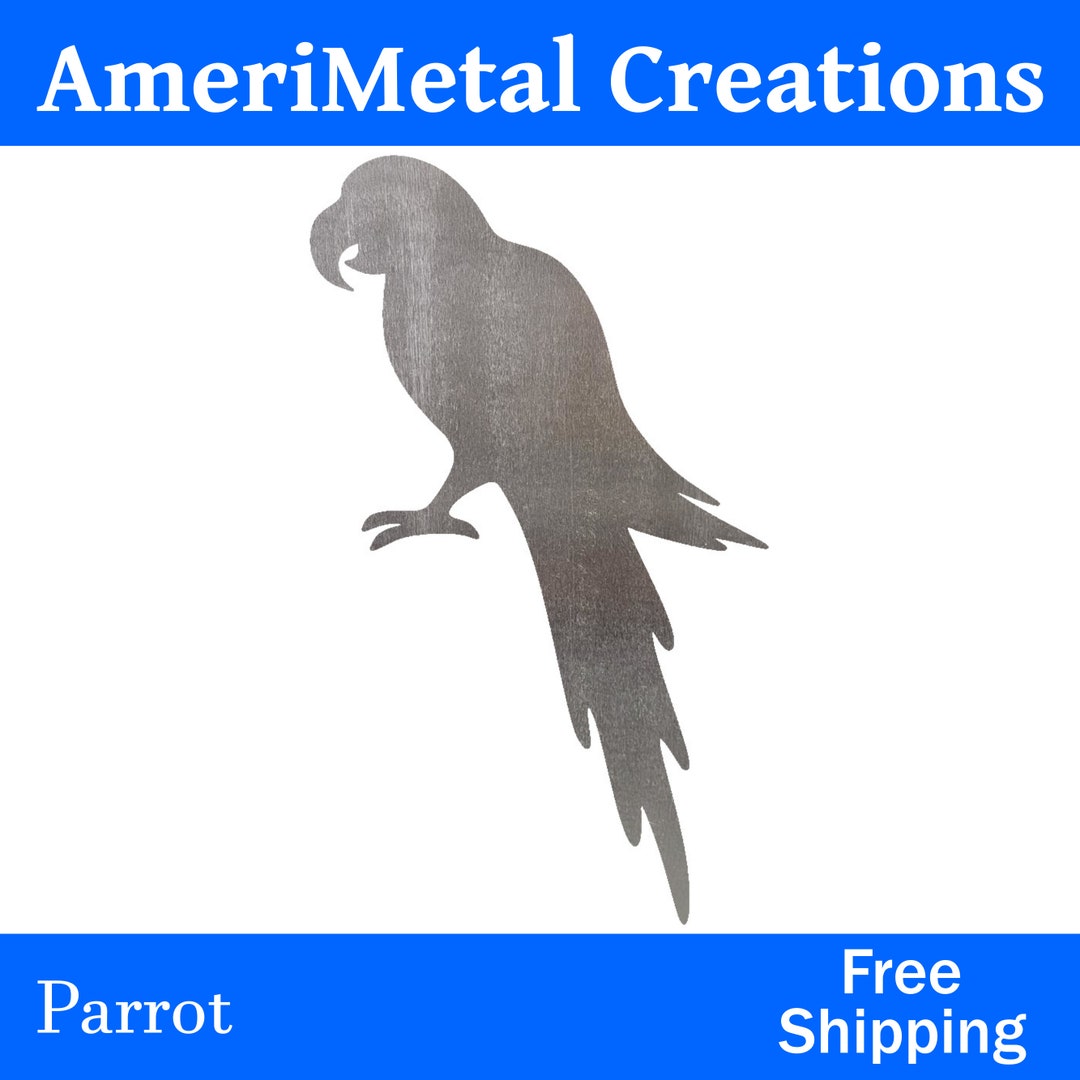 Parrot Metal Cutout Shape, Wall Art Decoration for Home, Farmhouse ...