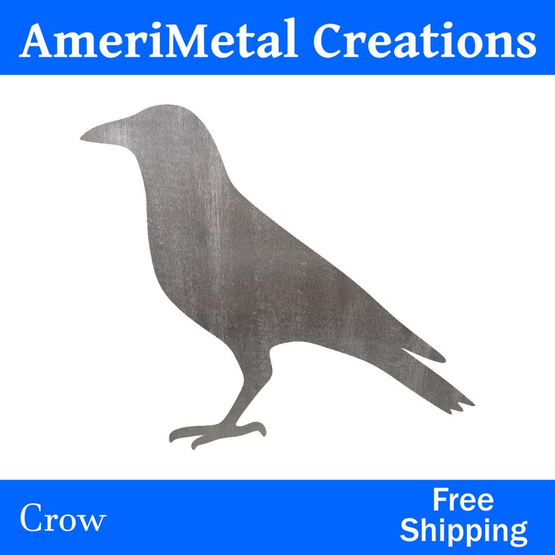 Crow Metal Cutout Shape, Wall Art Decoration for Home, Farmhouse Style ...