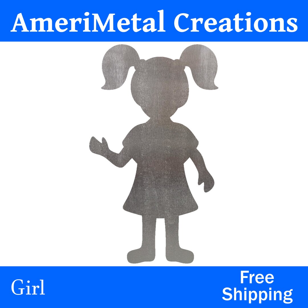 Girl Metal Cutout Shape, Wall Art Decoration for Home, Farmhouse Style ...