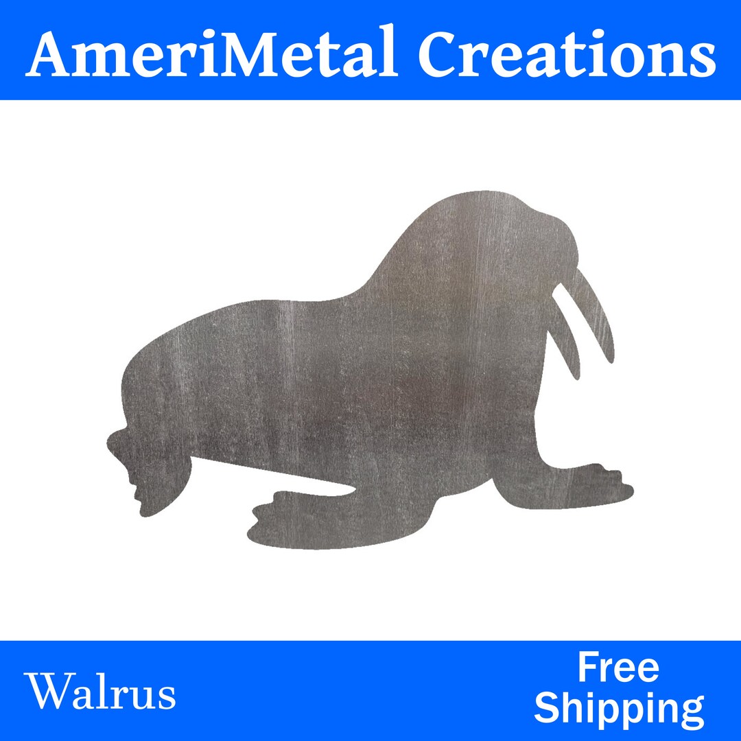 Walrus Metal Cutout Shape, Wall Art Decoration for Home, Farmhouse ...
