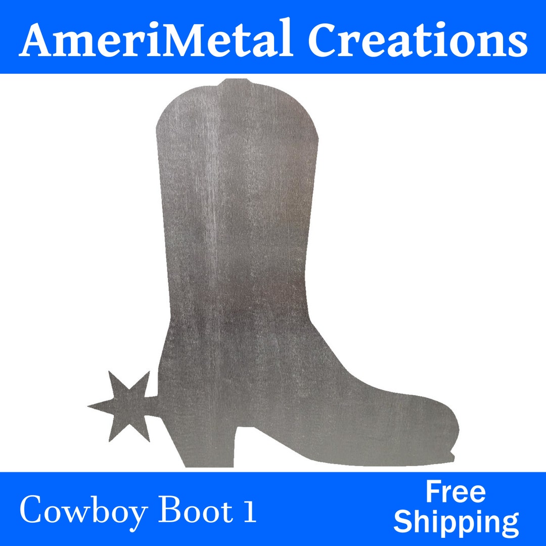 Cowboy Boot 1 Metal Cutout Shape, Wall Art Decoration for Home ...