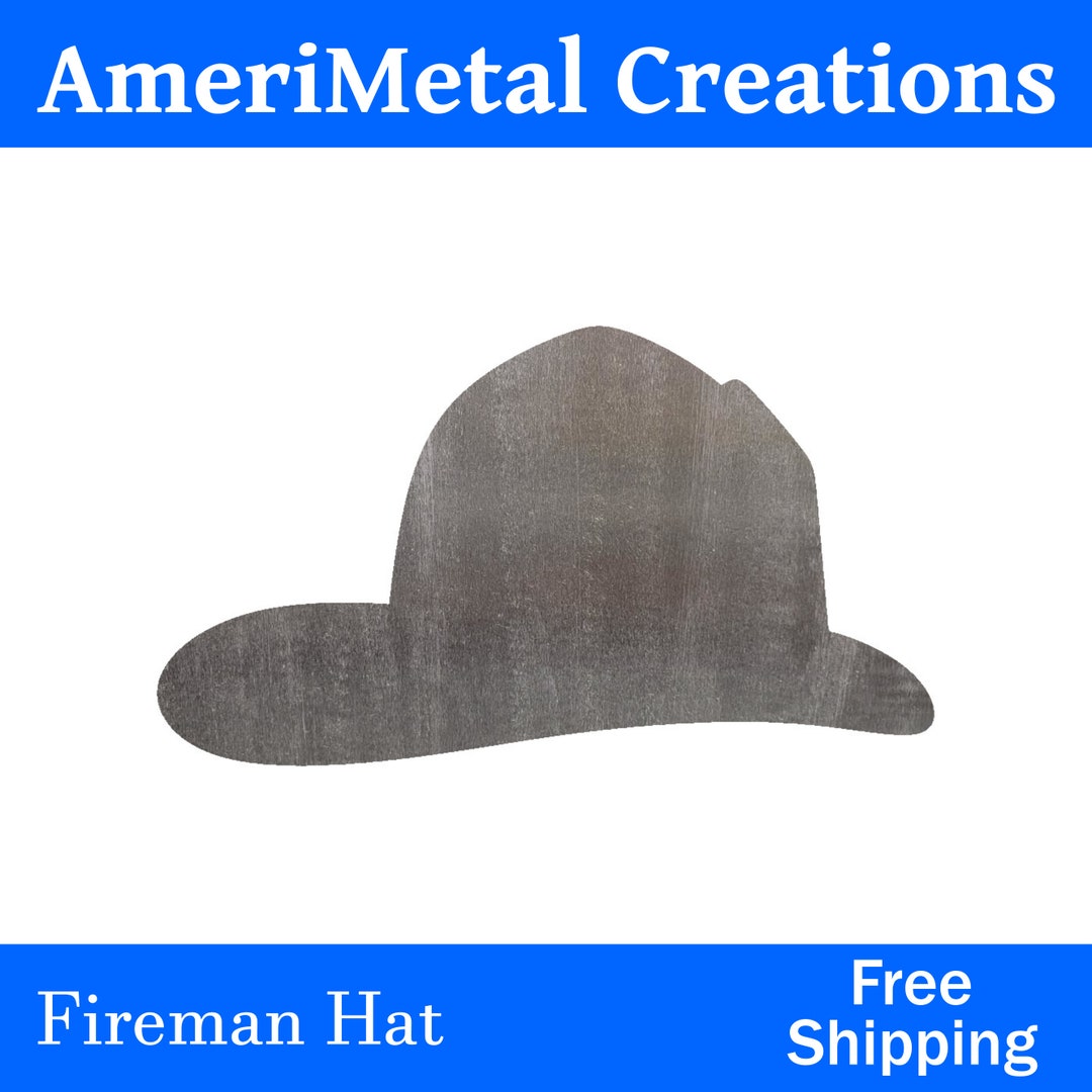 Fireman Hat Metal Cutout Shape, Wall Art Decoration for Home, Farmhouse ...