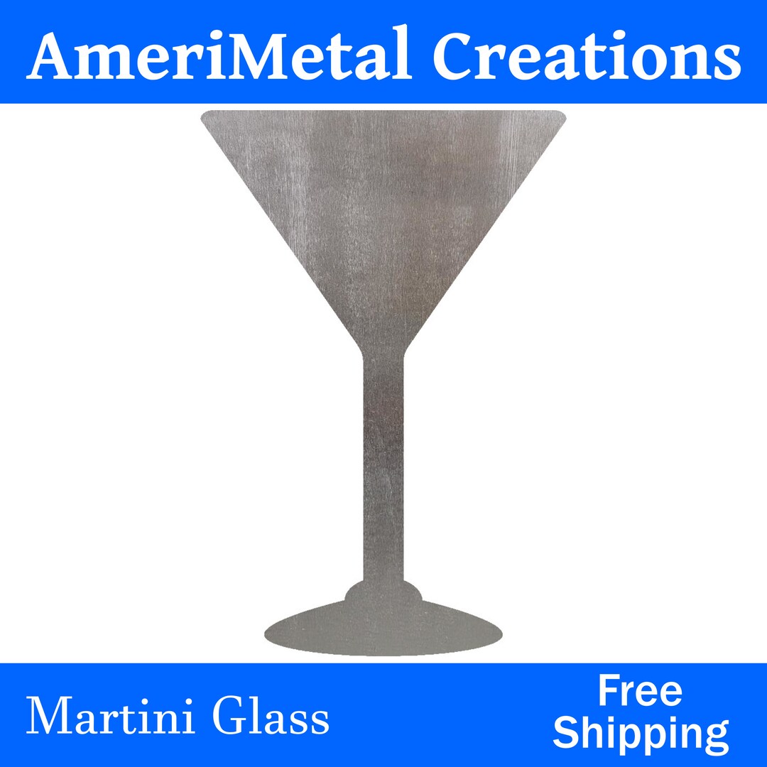 Martini Glass Metal Cutout Shape, Wall Art Decoration for Home ...