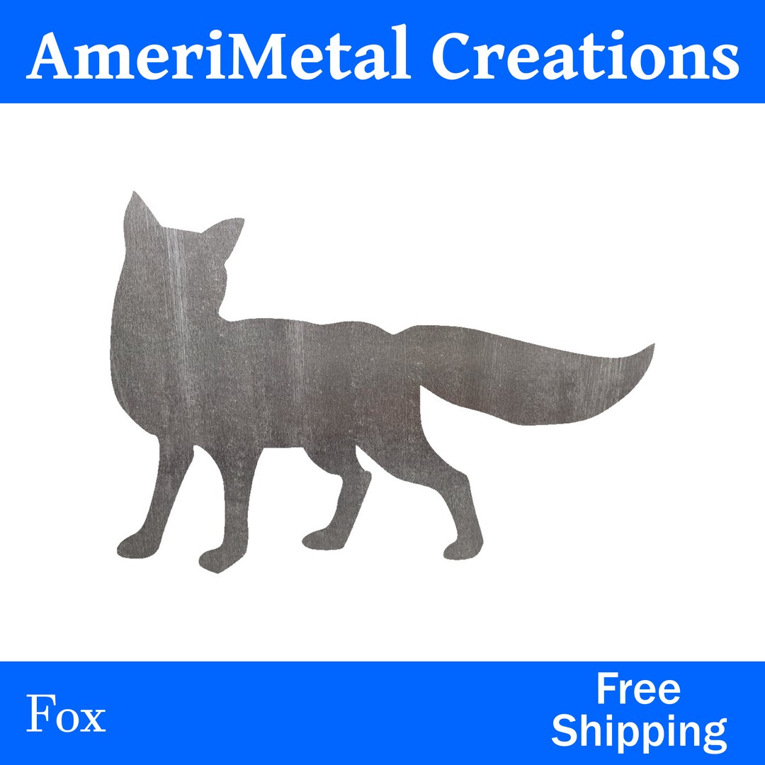 Fox Metal Cutout Shape, Wall Art Decoration for Home, Farmhouse Style ...