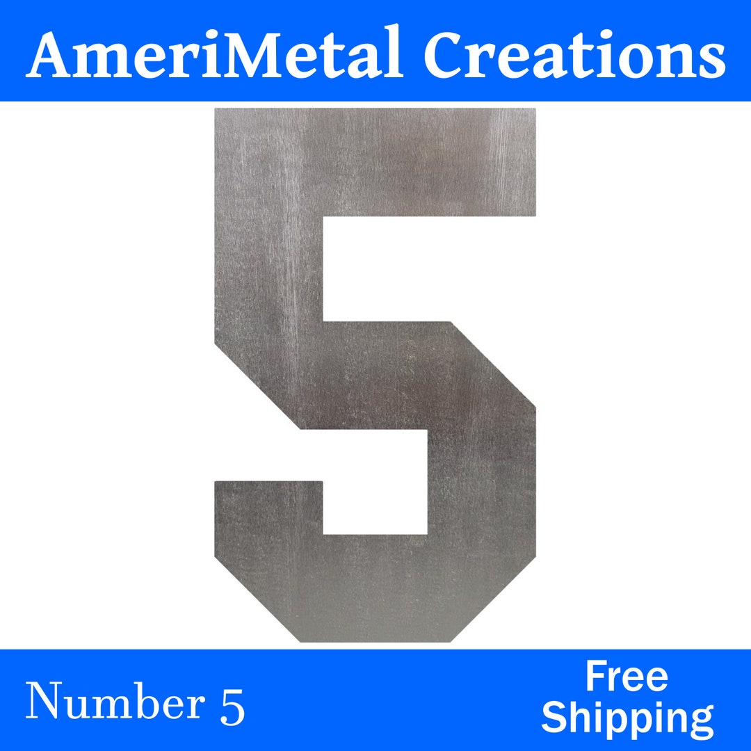Number 5 Metal Cutout Shape, Wall Art Decoration for Home, Farmhouse ...