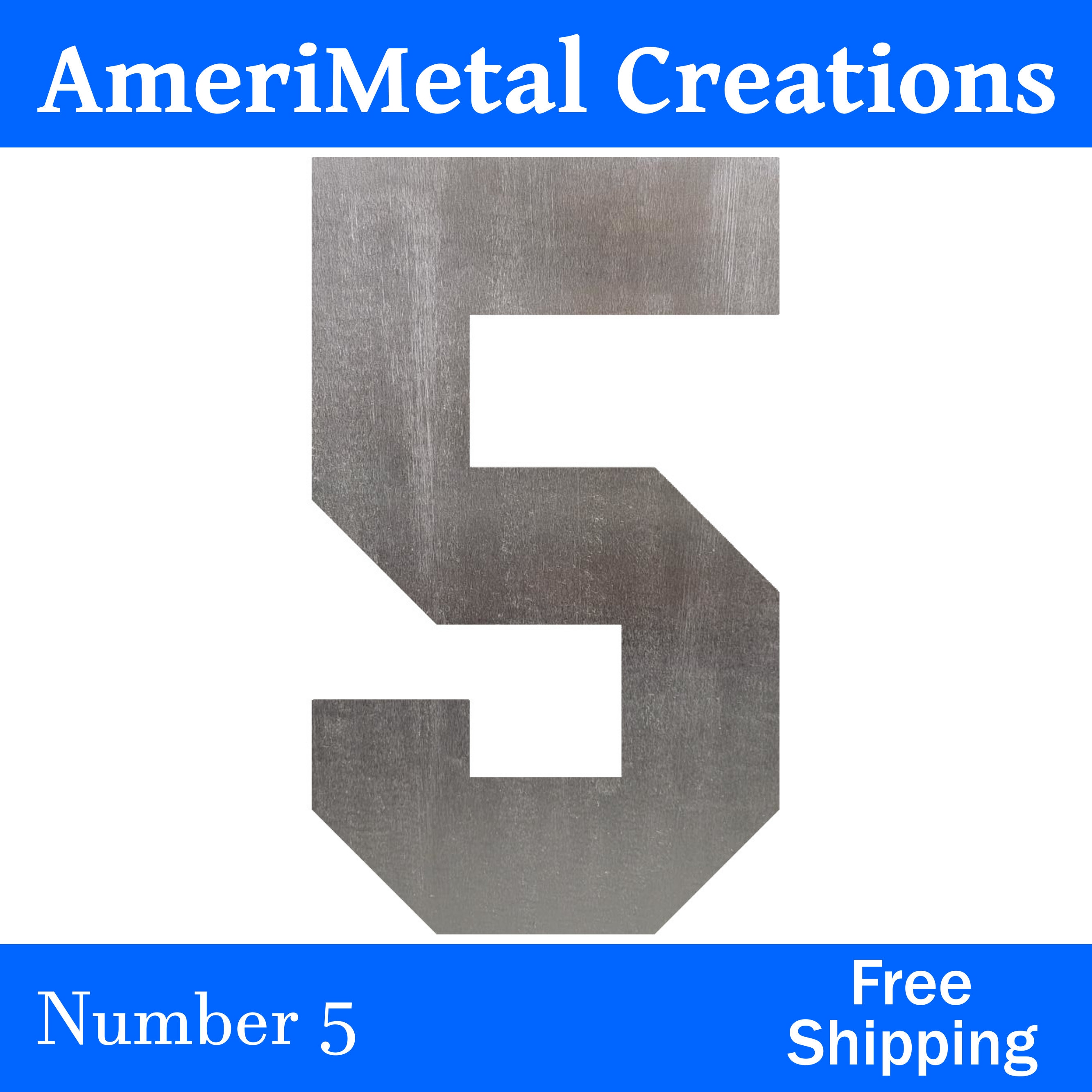 Number 5 Metal Cutout Shape, Wall Art Decoration for Home, Farmhouse ...