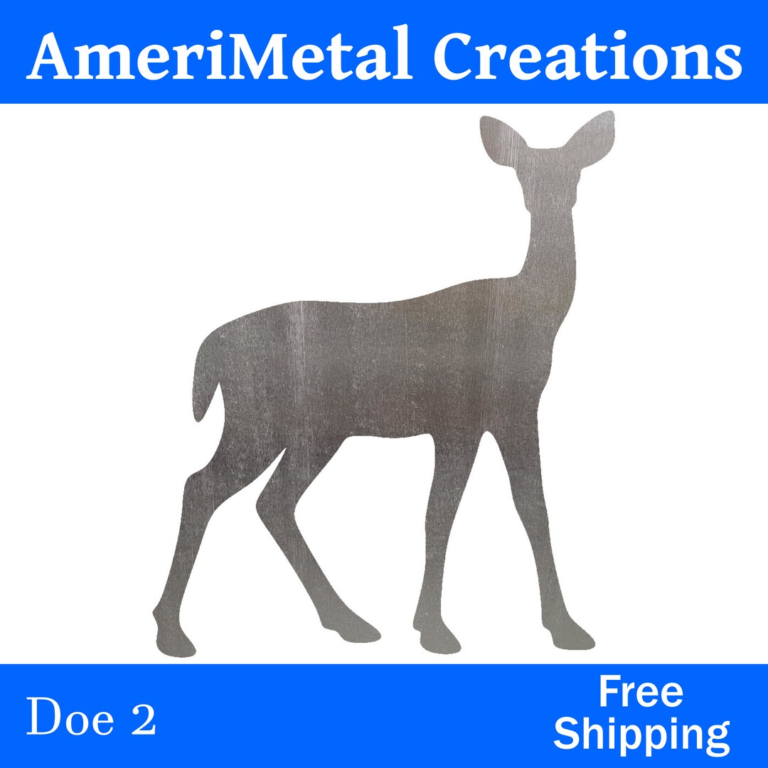 Doe 2 Metal Cutout Shape, Wall Art Decoration for Home, Farmhouse Style ...