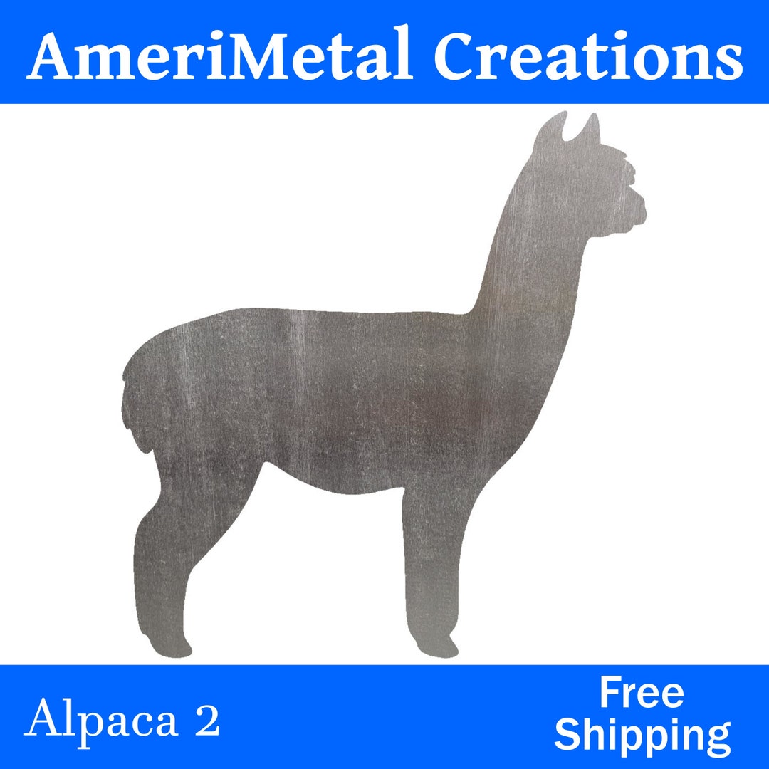 Alpaca 2 Metal Cutout Shape, Wall Art Decoration for Home, Farmhouse ...
