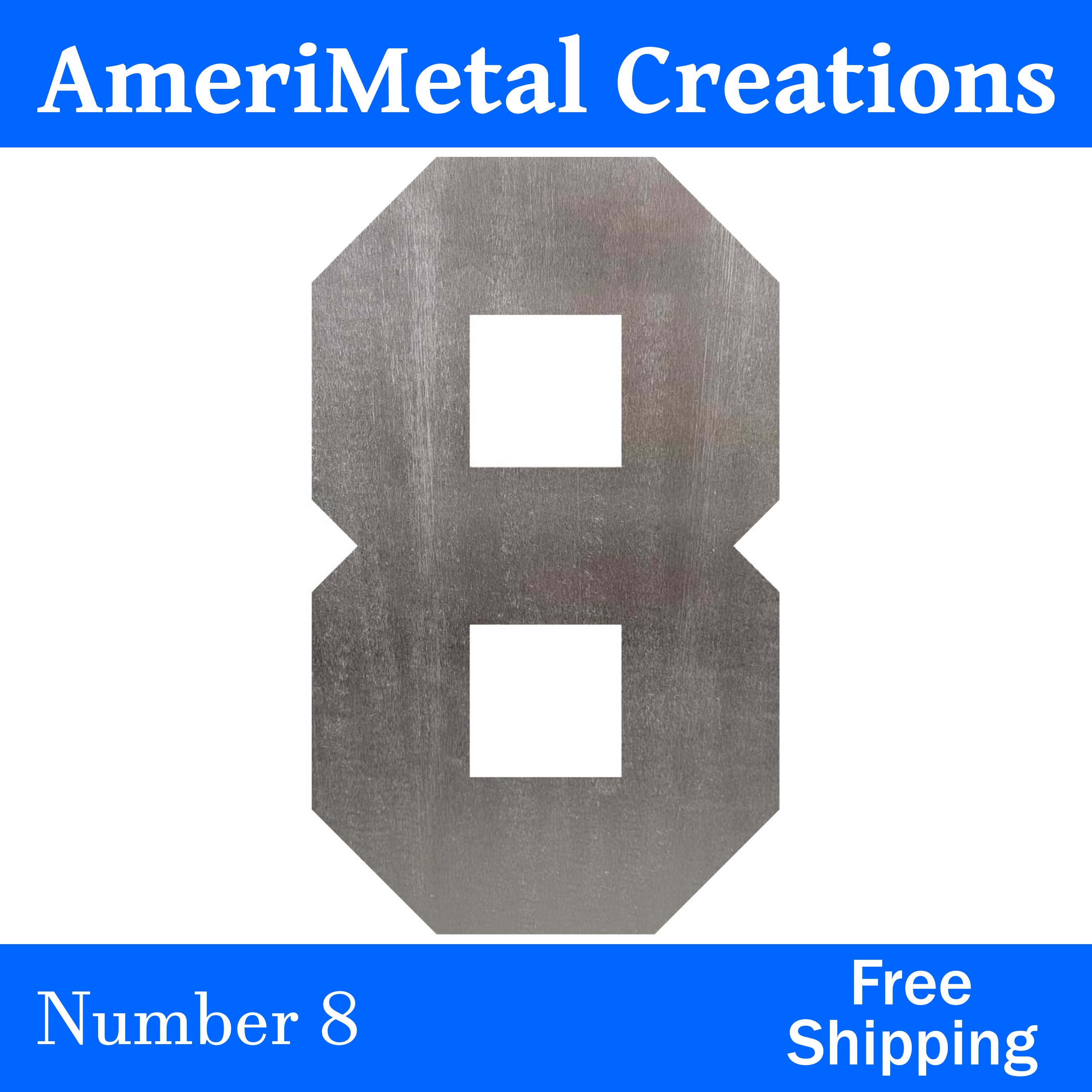 Number 8 Metal Cutout Shape, Wall Art Decoration for Home, Farmhouse ...