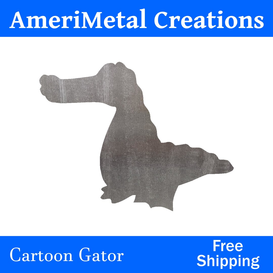 Cartoon Gator Metal Cutout Shape, Wall Art Decoration for Home ...