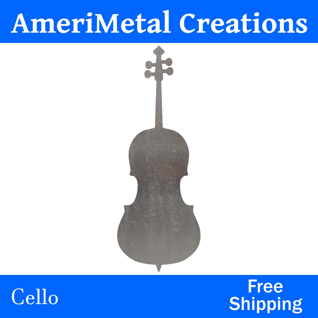 Cello Metal Cutout Shape, Wall Art Decoration for Home, Farmhouse Style ...