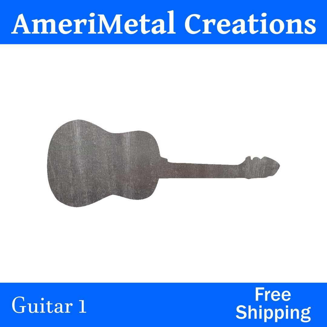 Guitar 1 Metal Cutout Shape, Wall Art Decoration for Home, Farmhouse ...