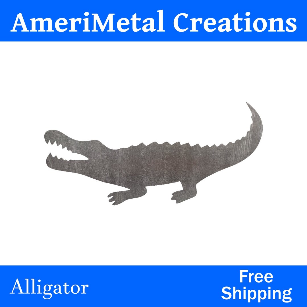 Alligator Metal Cutout Shape, Wall Art Decoration for Home, Farmhouse ...