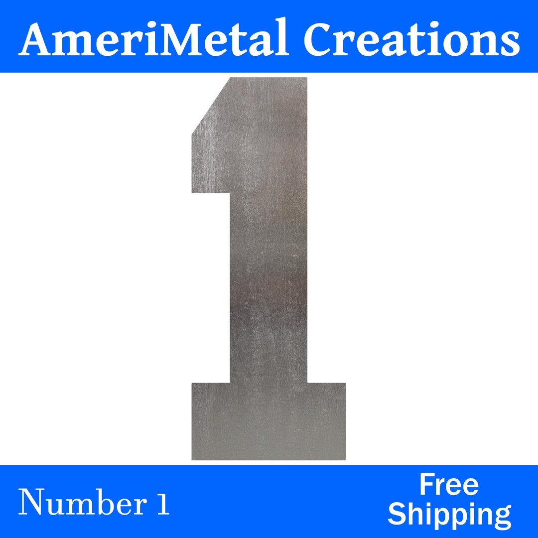 Number 1 Metal Cutout Shape, Wall Art Decoration for Home, Farmhouse ...