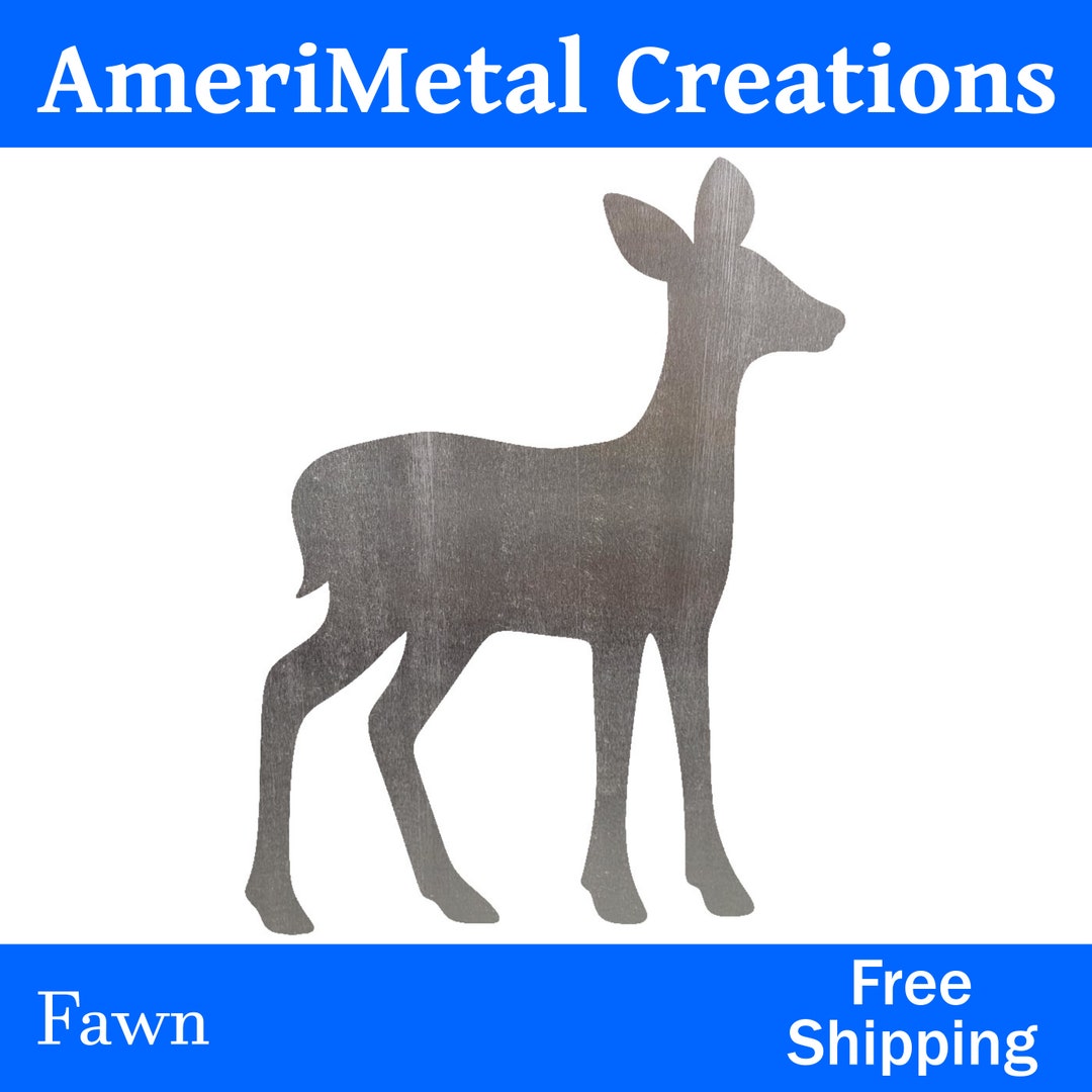 Fawn Metal Cutout Shape, Wall Art Decoration for Home, Farmhouse Style ...