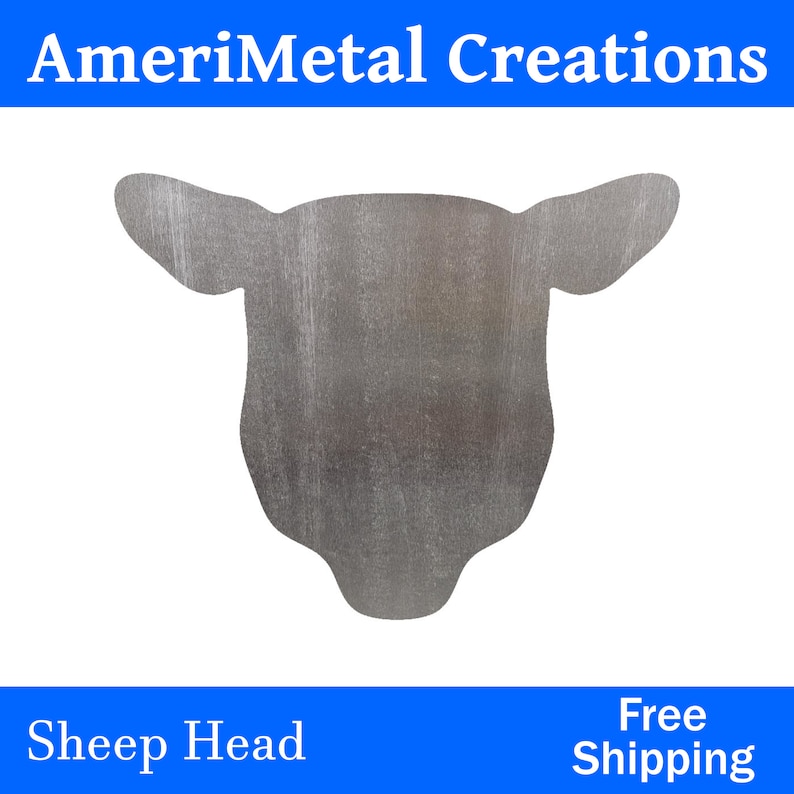 Sheep Head Metal Cutout Shape, Wall Art Decoration for Home, Farmhouse ...