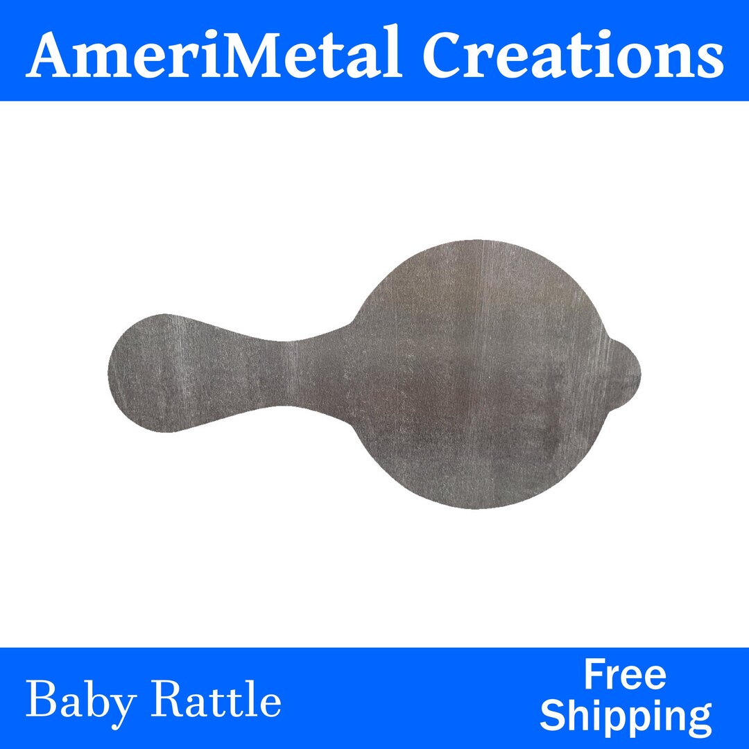Baby Rattle Metal Cutout Shape, Wall Art Decoration for Home, Farmhouse ...