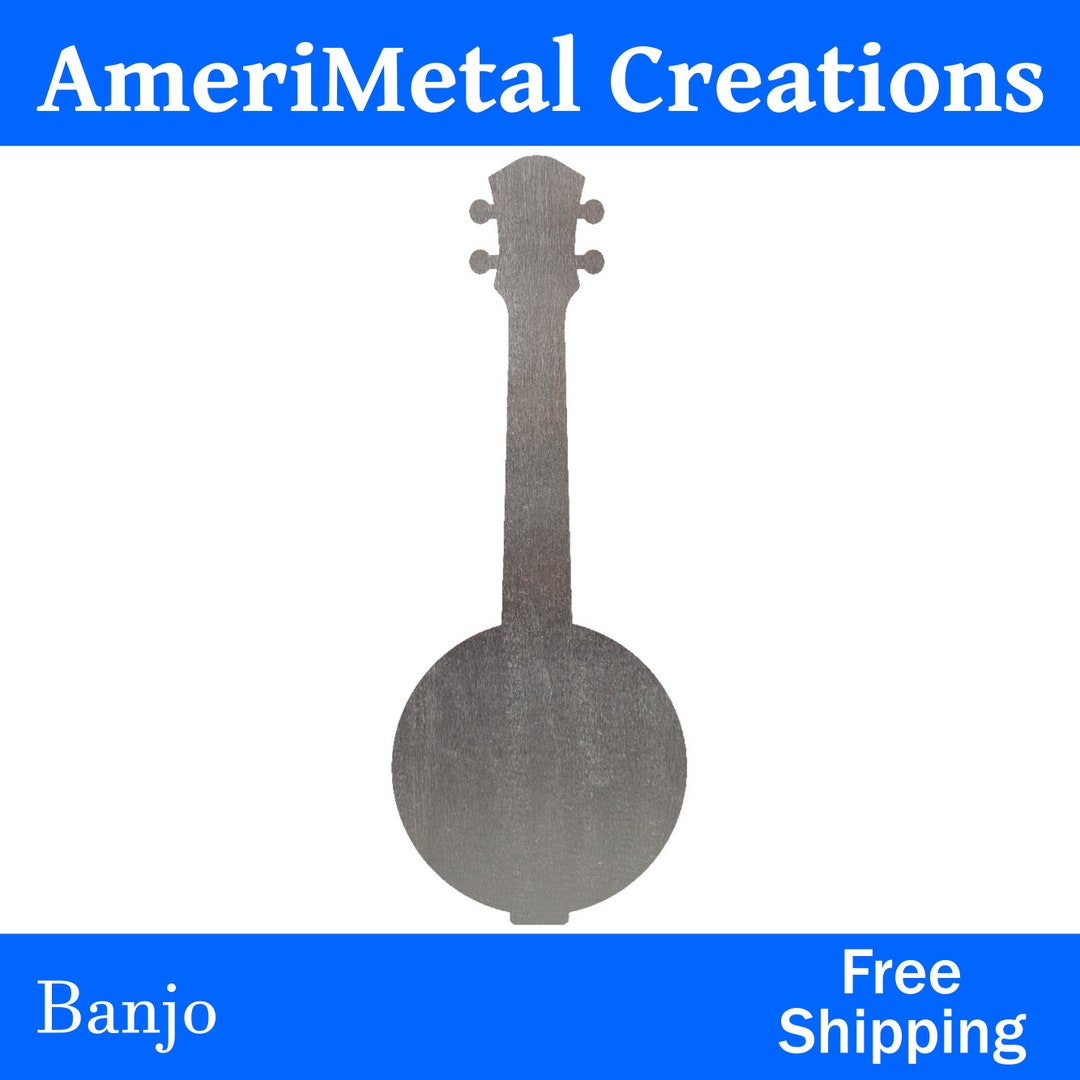 Banjo Metal Cutout Shape, Wall Art Decoration for Home, Farmhouse Style ...
