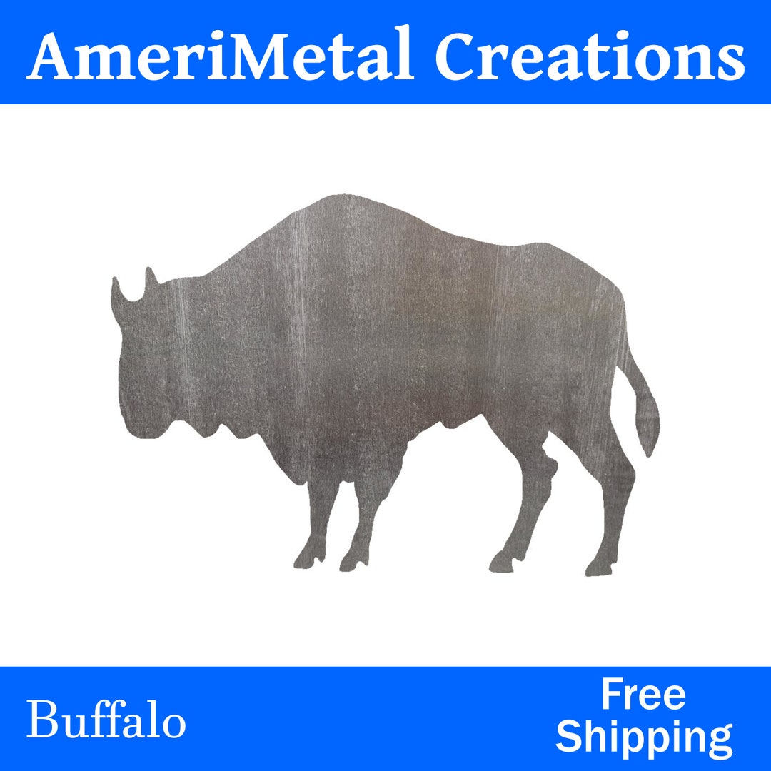 Buffalo Metal Cutout Shape, Wall Art Decoration for Home, Farmhouse ...